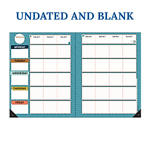 Carson Dellosa Let's Explore Teacher Planner, 8" x 11" Spiral Bound Teacher Planner With Planner Stickers, Undated Daily Planner, Weekly & Monthly Planner & School Supplies for Classroom Organization