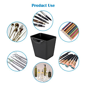 Tonxus 8 Pack Hanging Cup Holders,Rolling Cart Accessories Utility Cart Accessories For Art & Craft Supplies, Hanging Storage Basket Pencil Holder Makeup Organizers, Black