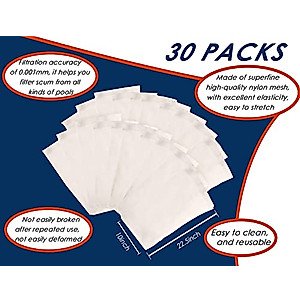 APLUSTE 30-Pack of Pool Skimmer Socks, Pool Filter Socks for Filters, Baskets, and Skimmers - The Ideal Sock/Net/Saver to Protect Your Inground or Above Ground Pool