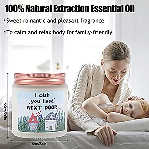 I Wish You Lived Next Door Lavender Scented Candles (4 oz), Friendship Gifts, Birthday Gifts for Women, Mothers Day Gifts - Best Gifts for Housewarming, All-Natural Soy Candles Gifts for Women
