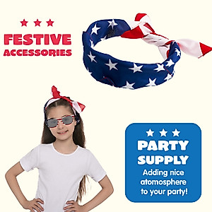 JOYIN 4 Pcs 4th of July Bandanas and Sunglasses, American Flag Bandana Patriotic Sunglasses for Men & Women, USA Bandana for July 4th Celebration, Independence Day, Memorial Day Party Accessories