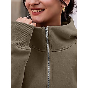 Trendy Queen Womens Fleece Jackets Full Zip Sweatshirts Oversized Hoodies Long Sleeve Sweaters With Pockets Winter Fall Outfits Y2k Fashion Teen Girls Clothes