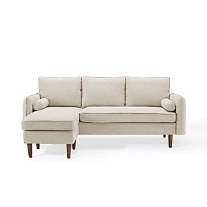 Modway EEI-3867-BEI Revive Upholstered Right or Left Sectional Sofa, Beige