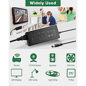 JOVNO 24V 5A Power Supply Adapter 100-240V AC to DC 24 Volt 120W 5A 4.5A 4A 3.5A Transformer Converter LED Driver with 5.5x2.5mm Plug 7.5ft Power Cord for LED Strip DC Pump CCTV Cameras LCD Monitor