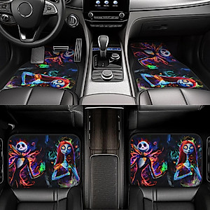 Jack & Sally Floor Mats for Cars, Novelty Car Floor Mats Set of 4 Pieces, Universal Floor Liner Car Accessories Automotive Floor Mats