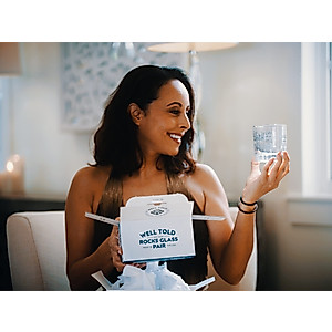 Well Told Authentic U.S. Constitution Whiskey Glass Set (11 oz, Set of 2) We The People Whiskey Glass Set, American Patriotic Old Fashioned Cocktail Glasses