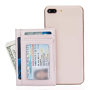 Slim RFID Blocking Credit Card Holder Minimalist Leather Front Pocket Small Wallet for Women Men
