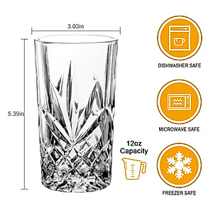 Whisky Glasses Set 12 oz,Liqueur Spirits Glasses Snifters Round Clear Drinking Glass,Rock Glasses,Old Fashioned Cocktails Glasses Bourbon Glasses for Restaurants,Bars,Water Cups Vodka Cups 8 Pack