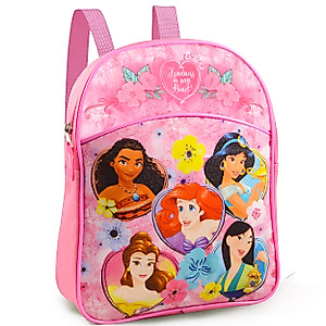 Disney Princess MINI Backpack for Girls ~ Princess Preschool Supplies Bundle with 11" Disney Princess Mini School Bag for Toddlers with Water Bottle, Stickers, and More (Princess Bag)