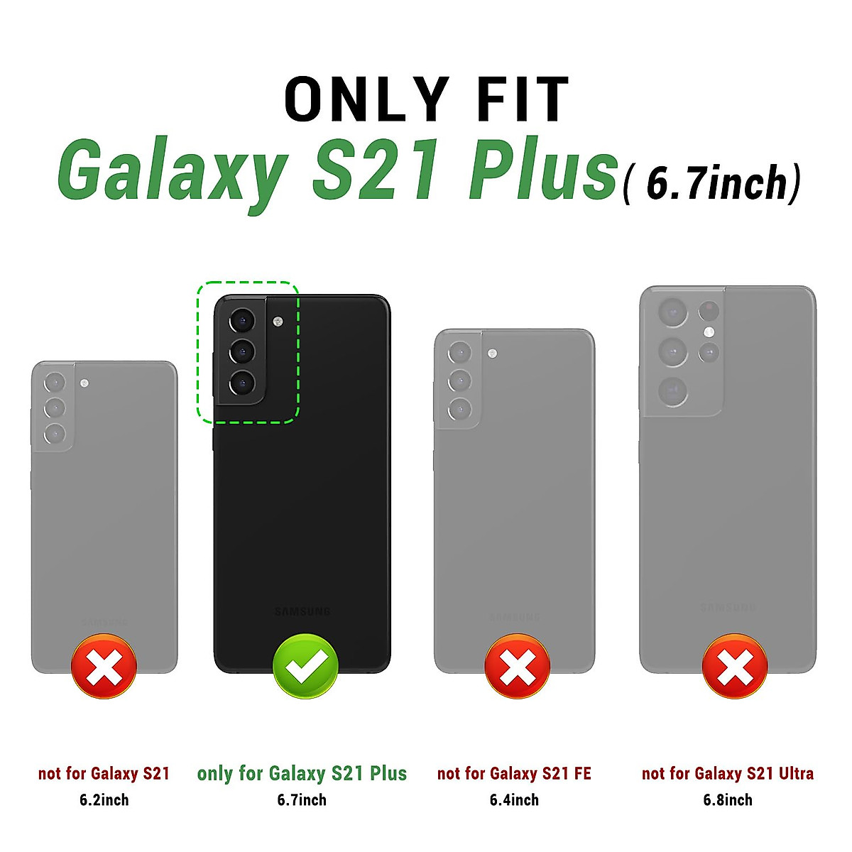 SUANPOT for Samsung Galaxy S21+/S21 Plus 6.7"(Non S21 6.2") with RFID Blocking Leather Wallet case Credit Card Holder, Flip Folio Book Phone case Shockproof Cover Women Men for S21 Plus case Wine Red