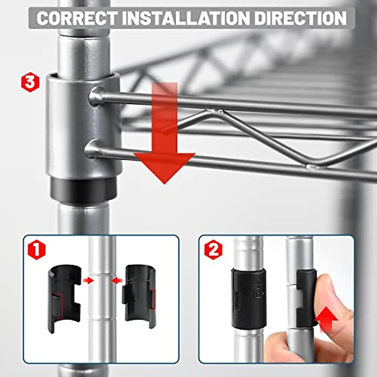 Mogusier 5-Tier Wire Shelving Rack Adjustable Metal Shelf Storage Rack 23.6x14 x59 in Kitchen Bathroom Steel Storage Organizers