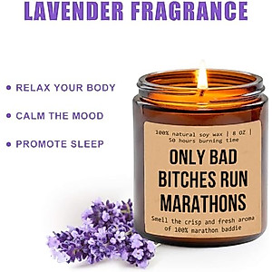 Only Bad Bitches Run Marathons Candle - Gift for Marathon Runner - Marathon Gift Candle - Marathon Girl Gift - Gift for Him Her