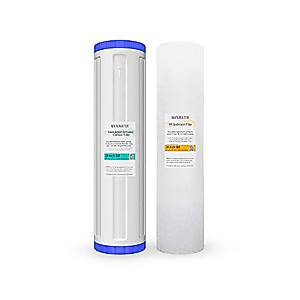 (2 Pack) BB GAC Carbon & Melt-Blown Polypropylene Sediment 4.5" x 20" Whole House Cartridges Filters compatible with 20" BB Whole House water filtration systems.
