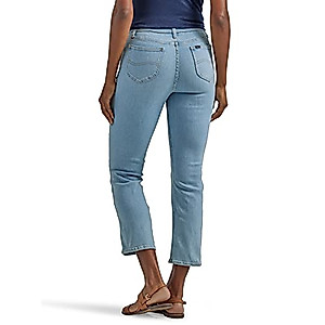 Lee Women's Ultra Lux Mid-Rise Demi Boot Crop Capri Jean, Beyond Light, 10