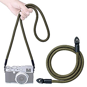 VKO Camera Strap Rope Compatible with Sony Canon Nikon Fuji DSLR SLR Mirrorless Camera Rope Strap 100cm Green