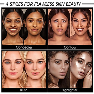 LSxia 12 Colors Cream [Blush] Makeup Palette for Cheeks - Multi-functional Blush Makeup Palette with Brush, Natural Matte Long Wearing, Waterproof Blendable Face Makeup Palette (#01)