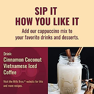 Hills Bros. Instant Cappuccino Mix, French Vanilla - Easy to Use, Enjoy Coffeehouse Flavor from Home – Decadent Cappuccino with a Hint of Sweetness and Vanilla in Light Coffee, 16 Ounce (Pack of 6)