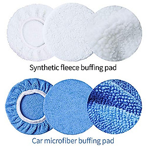 OTUAYAUTO Microfiber Polishing Bonnets 20Pcs - Orbital Buffer 5-6 inch Polisher Pad Cover - Car Waxing Applicator Bonnet