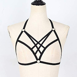 Toxz Alluring Women Cage Bra Elastic Cage Underwear Strappy Hollow Out Lingerie Bustier,Camisole Open Cup Lingerie,Plunging Eyelash