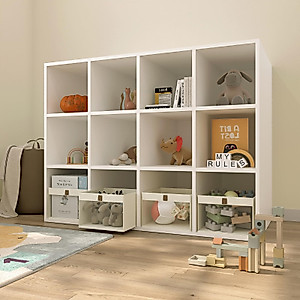 Coyacool Storage Bins with Clear Window, Linen Closet Organizers and Storage, Closet Storage Shelves Box, Foldable Cloth Basket for Towels, Books, Toys, 10.75" x 10.75" x 7.5", Beige, 2-pack