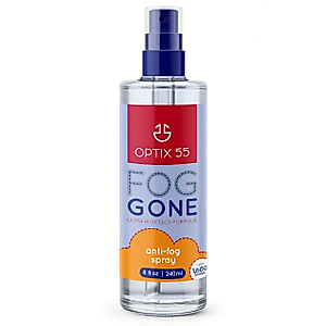 Optix 55 Anti-Fog Spray for Non-Reflective Lenses | Prevents Fogging of Glass or Plastic Windows, Mirrors, Eyewear Lenses, Glasses, Swim Goggles, Ski Masks | Streak Free, Long Lasting Solution (8.00)