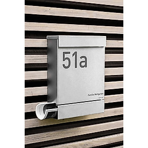 Radius Design Letterman M Wall Mount Modern Design Mailbox Stainless Steel