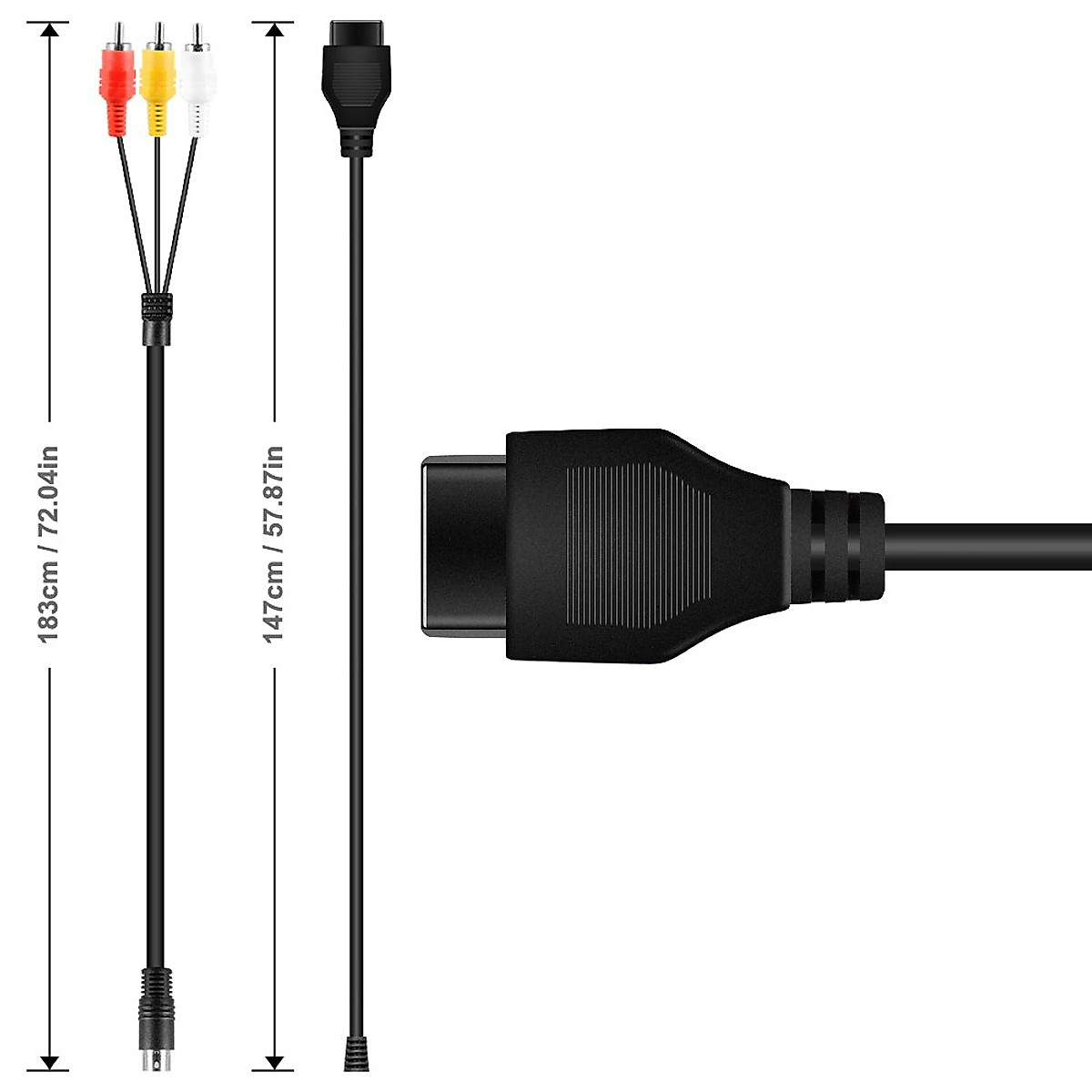 SENHAI Controller Kit for Sega Genesis, 2 Pack 6-Button Controller for Classic Sega Genesis and a 6 Feet Standard AV Cable RCA Connection Cord for Sega Genesis 2 & 3