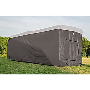 Camco ULTRAGuard 20-22-Ft Travel Trailer/Class C RV Cover | Features Zipper Entry Doors & Covered Air Vents | Crafted of Spunbond Polypropylene | Storage Bag for RV Storage and Organization (45740)