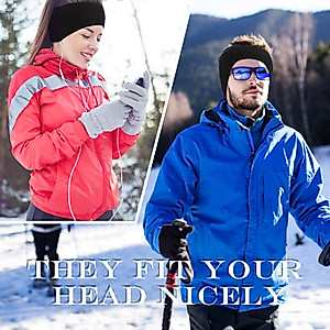 Jexine 20 Pcs Headband Ear Warmer Bulk Fleece Winter Ear Muffs Running Gear Running Headband for Women Men Sports Cold Weather (Black)