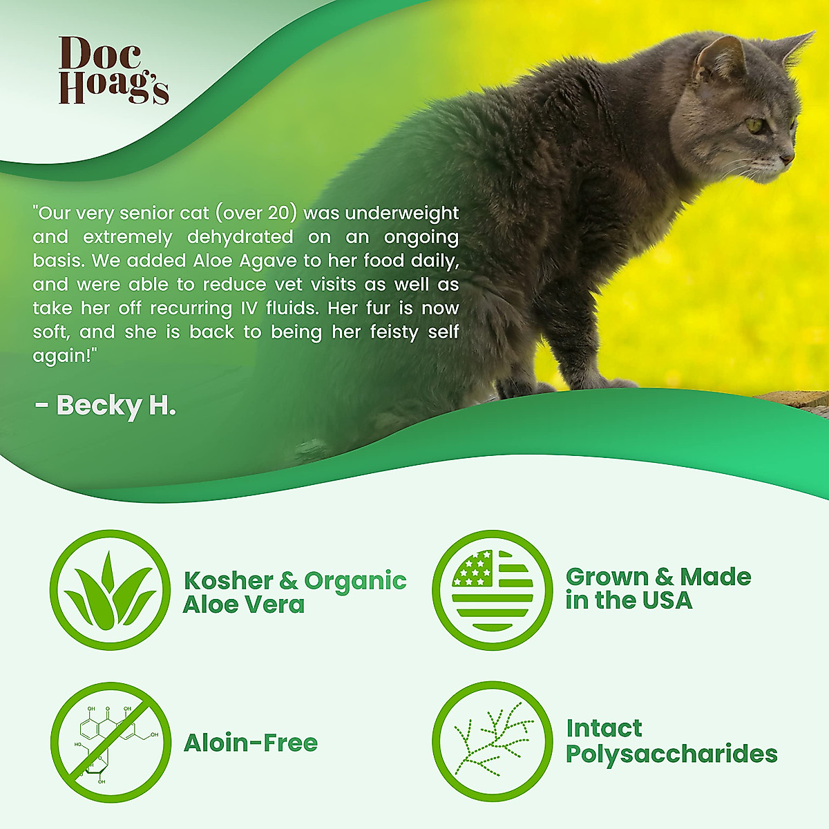 Doc Hoag’s Aloe Vera + Agave Natural Holistic Dog Supplements for Hair & Weight Loss - Also for Puppies, Cats & Other Small Animals by Original Udder Balm