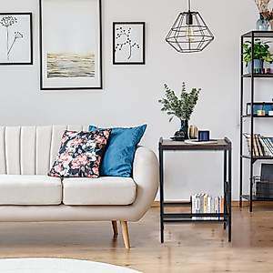 Dunatou Record Player Stand with Vinyl Storage, Vinyl Record Stand Hold Up to 80 LP, Turntable Stand with 2 Tier Vinyl Holder Display Shelf, Record Player Table for Living Room, Bedroom, Rustic Brown