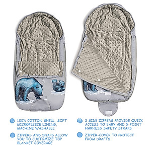 JumpOff Jo – Baby Bunting Bag - Stroller Blanket, Sleeping Bag & Sleep Sack – Baby Essentials for Newborn, Winter Car Seat Covers for Babies, Wearable Blanket – 0-12 Months - Mama Bear