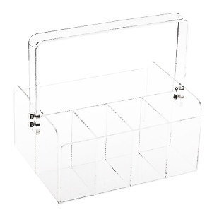 Huang Acrylic Portable Silverware Caddy, Clear