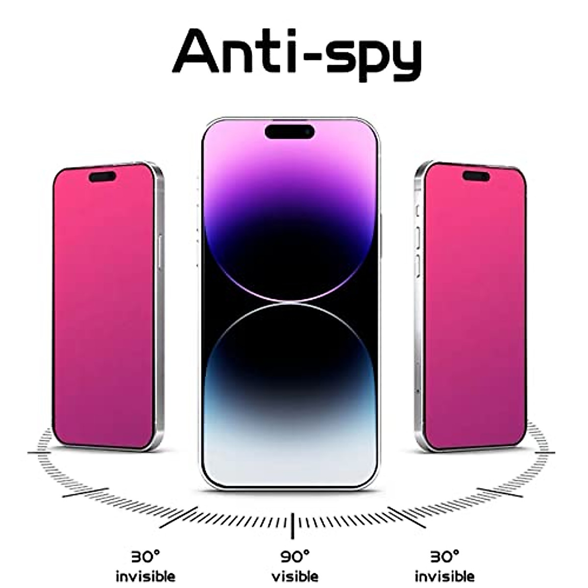 Jephuwneh 2 Pack Gradient Tempered Glass for iPhone 14 Pro Max Privacy Screen Protector for iPhone14 ProMax 6.7inch Anti Spy Anti Blue Light Eye Protection HD Ultra Clear Anti-Scratch Bubble Free