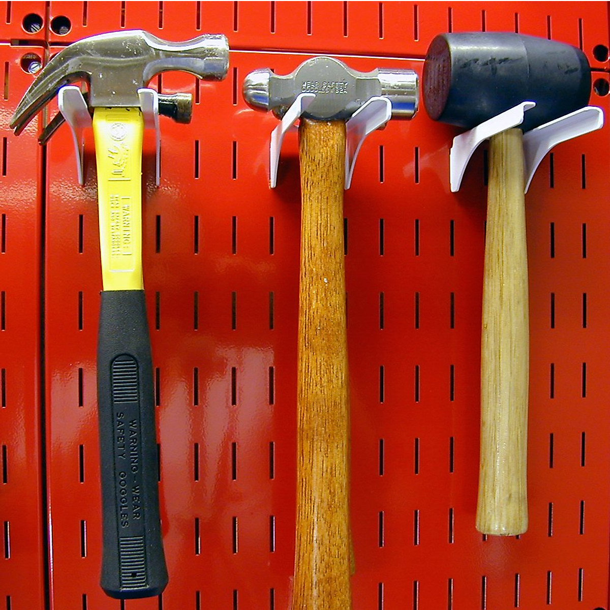 Wall Control 1-1/4in Handle Bracket Slotted Metal Pegboard Hook Pegboard and Slotted Tool Board - White