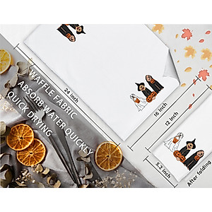 Jvpke Halloween Kitchen Towels, Halloween Ghost Dogs Pumpkin Decorative Hand Towels for Bathroom, Halloween Dish Towels Tea Towels, Halloween Kitchen Bathroom Decor, 16x24 Inches