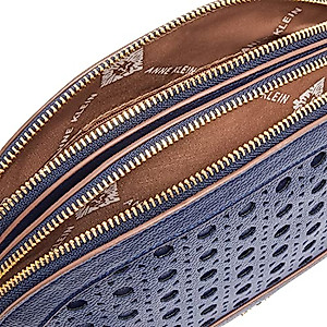 Anne Klein Perforated Triple Compartment Crossbody, Distant Mountain/Distant Mountain
