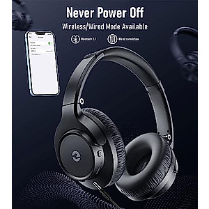 Headphones Wireless Bluetooth 70 Hours Playtime Bluetooth Headphones with Microphone,3EQ Modes,Over-Ear Headphones HiFi Stereo Foldable Lightweight,Deep Bass for Home Traver Work PC/Callphones