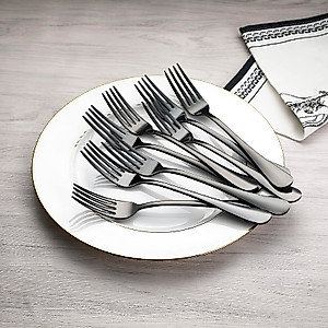 Devico Forks Set, Good Stainless Steel 10-piece Black Silverware Cutlery Reusable Dinner Forks