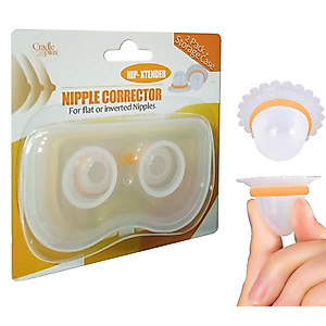 Nip-Xtender by Cradle Plus | Nipple Puller or Extender for Flat,Shy or Inverted Nipples | Nipple Suckers - Pack of 2 with Case | Latch Assist Nipple Enhancer for Breast Feeding Nursing Mothers