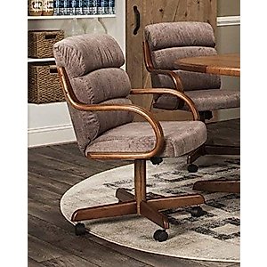 Caster Chair Company Hamilton Swivel Tilt Caster Dining Arm Chair in Tawny Microsuede (1 Chair)