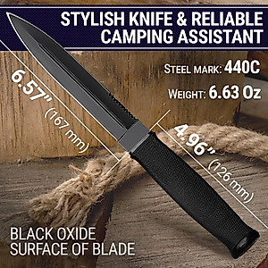 Tactical Knife with Sheath & Micarta Handle - Small Fixed Blade Knife - Pocket Knife - Military Style - Tactical Knife - Good for Camping Hunting Survival Activities