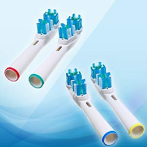 Replacement Brush Heads Compatible with Oral-B-Braun– Dual Clean - Pack of 4 Generic Electric Toothbrush Replacement Heads