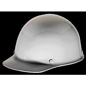 MSA 454618 Skullgard Cap Style Safety Hard Hat with Staz-on Pinlock Suspension | Non-slotted Cap, Made of Phenolic Resin, Radiant Heat Loads up to 350F - Standard Size in White