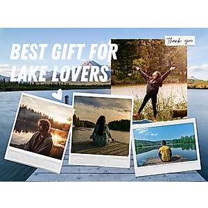 Onebttl Lake House Gifts, Lake Gifts for Women, Men, 40oz Insulated Travel Cup with Handle Lake Life Gifts, Housewarming Gifts for Lake House, Gifts for Lake Lovers, Blue - Life Is Better at the Lake