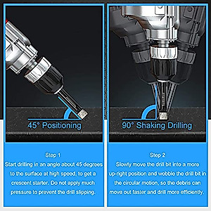 Szliyands Dry Diamond Drill Bits Set 2 Packs for Granite Porcelain Tile Ceramic Marble Size (10mm), with Quick Change Hex Shank Diamond Drill Bits