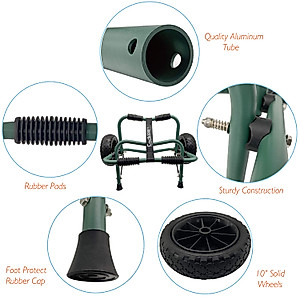 Codinter Kayak Cart, Canoe Dolly Trolley for Carrying Kayaks Boats Paddleboard Transport – Green