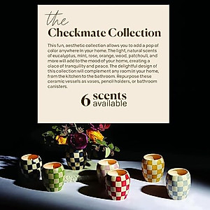 Paddywax Checkmate Artisan Hand-Poured Scented Candle, 11-Ounce, Cotton + Teak
