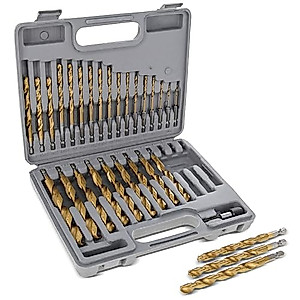ABN 1/4in Hex Shank Drill Bit Set 30pc - Quick Change Titanium Twist Drill Bit Set, Impact Hole Drilling 1/16 to 1/2in