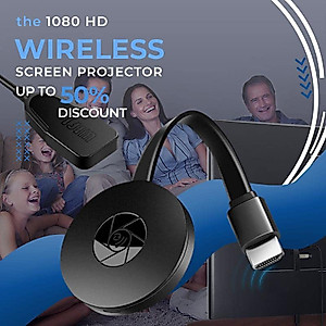 1080 HD Wireless Screen Projector, 2023 New Wireless Screen Projector, Built-in WiFi Module Supports 2.4GHz WiFi